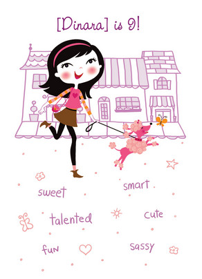 Chic Dog Walker Happy Birthday Card | Cardstore