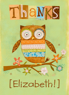 Owl Thanks Thank You Note Card | Cardstore