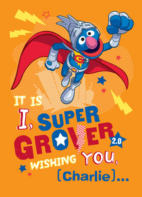 Super Grover Birthday Happy Birthday Card | Cardstore