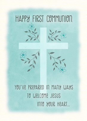 Blue First Communion Communion Congratulations Card | Cardstore