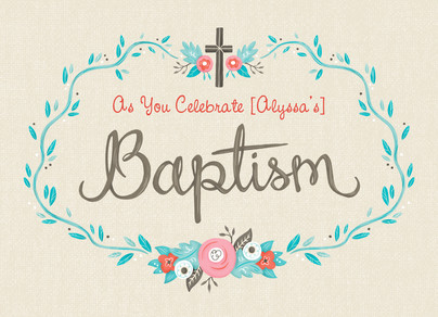 Floral Baptism Baptism Congratulations Card | Cardstore