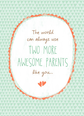 Two More Awesome Parents Baby Congratulations Card | Cardstore