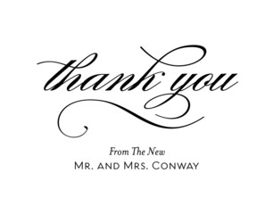 Thank You - Script on White Wedding Note Card | Cardstore