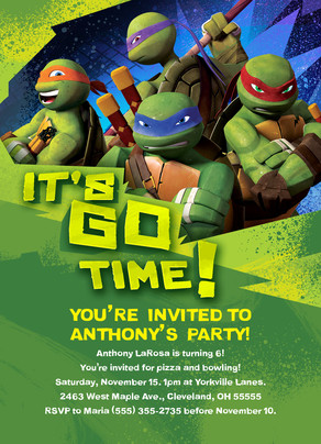 TMNT - Party Invitation Birthday Invitation | Cardstore